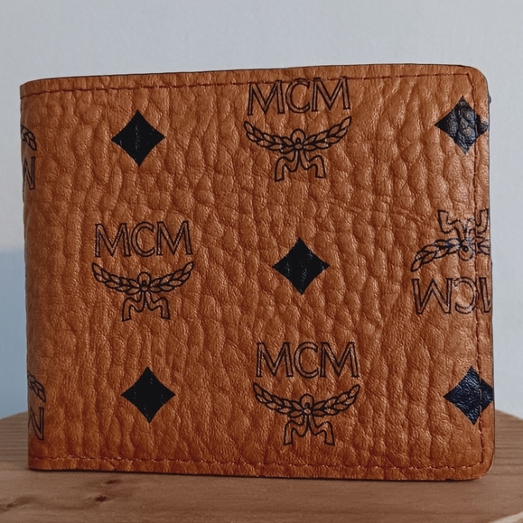 MCM | Bags | Mcm Leather Monogram Bi Fold Wallet | Poshmark